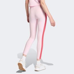 Damen Trainingstights "W 3S SJ LEG"clear pink, pure ruby, normal, gr., Gr. L, adidas Sportswear, Obermaterial: 90% Baumwolle, 10% Elasthan, Hosen,