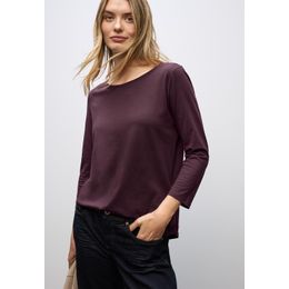 Street One Damen Langarmshirtjazz berry, Gr. 38, unifarben, Web, 50% Baumwolle, 50% Modal, Shirts, in Unifarbe
