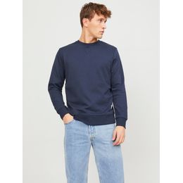 Jack & Jones JACK & JONES Herren Sweatshirt, XL, blau, angeraute Sweatware, Obermaterial: 85% Baumwolle, 15% Polyester, Sweatshirts, Baumwollmischung, normal