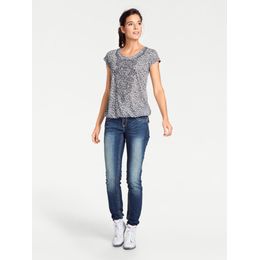 Linea Tesini HEINE Damen Rundhalsshirt "Rundhals-Shirt", grau, Gr. 38, unifarben, 50% Polyester, 50% Viskose, Shirts