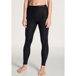 Calida Damen Leggings "True Confidence", Gr. S, schwarz, Feinripp, Obermaterial: 70% Wolle, 30% Seide, unifarben, Hosen, w&auml;rmend, elastisch,
