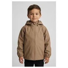 Regenjacke Wheat "Rainwear Charlie", Jungen, Gr. 128, braun (hazel), Web, Obermaterial: 100% Polyester, unifarben, normal kn&ouml;chellang, Raglan&auml;rmel elastischer Bund, Jacken Regenjacke, wasserdicht, mit Reflektoren und mit passender Latzhose