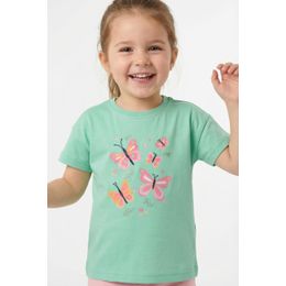 T-Shirt Blue Seven, M&auml;dchen, Gr. 98, hellgr&uuml;n, Single Jersey, Obermaterial: 100% Baumwolle, bedruckt, normal, Rundhals, Shirts T-Shirt