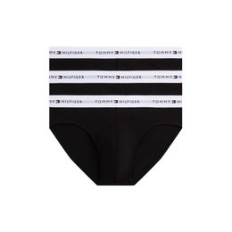 Slip "3P BRIEF DTM", Herren, Gr. M (50), 3 Stk., schwarz, schwarz, schwarz, wei&szlig; wb, Jersey, Obermaterial: 95% Baumwolle, 5% Elasthan, Tommy Hilfiger Underwear, k&ouml;rpernah, Unterhosen Slip, mit Logo-Elastikbund