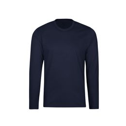 TRIGEMA Damen T-Shirt "TRIGEMA Langarmshirt aus 100% Baumwolle", blau, Basic, Gr. 4XL, Single Jersey, 100% Baumwolle, Shirts