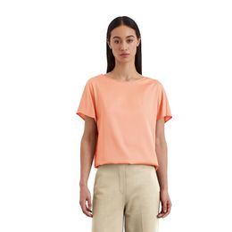 Marc O'Polo MARC O'POLO Damen Kurzarmbluse "aus Viskose-Satin-Stretch", orange, Gr. 44, unifarben, Obermaterial: 96% Viskose, 4% Elasthan, Blusen
