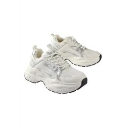 Trainingsschuh Buffalo "Buffalo Para Vegan Nappa/Mesh", Damen, Gr. 41, wei&szlig;, silber, Kunstfaser, unifarben, Schuhe