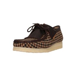 Mokassin Clarks "Wallabee", Herren, Gr. 44, beige, braun, Kunstfaser, Schuhe Mokassin, im ikonischen Design