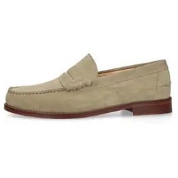 Loafer Henry Stevens "Riley M PL", Damen, Gr. 43, beige, Kalbsvelours, Schuhe Loafer