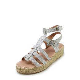 FINDLAY Damen Sandale "TILIA", Gr. 39silberfarben, Lederimitat, Schuhe, im funkelnden Design