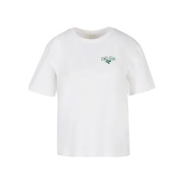 T-Shirt MISS TEE "Miss Tee Grow Your Dreams And Plants Tee", Damen, Gr. S, wei&szlig;, 100% Baumwolle, bedruckt, oversize, Rundhals, Shirts T-Shirt