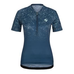Ziener Damen Radtrikot "NALADIA-Z", blau, Gr. 40, Obermaterial: 100% Polyester. Obermaterial 2: 90% Polyester, 10% Elasthan, Trikots