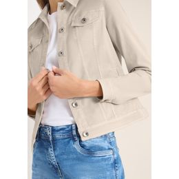 Cecil Damen Jeansjacke, beige, Gr. XL, unifarben, Denim/Jeans, Obermaterial: 98% Baumwolle, 2% Elasthan. Futter: 100% Baumwolle, Jacken, mit Brust