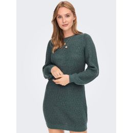 Jacqueline de Yong JDY Damen Minikleid "JDYWHITNEY MEGAN L/S BOAT DRESS KNT NOOS", gr&uuml;n, Gr. S, Rippstrick, Obermaterial: 88% Polyacryl, 12% Polyester, Kleider,