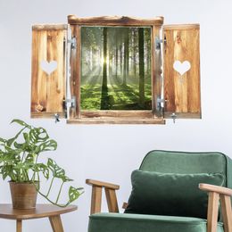 Bilderwelten Wandtattoo Fenster mit Herz Spring Fairytale