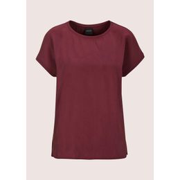 Madeleine Mode MADELEINE Damen Kurzarmshirt "Blusenshirt Flie&szlig;endes Viskose-Shirt mit Jersey-R&uuml;cken", rot, Modern, Gr. 34, Obermaterial: 47% Viskose CV. 43% Modal