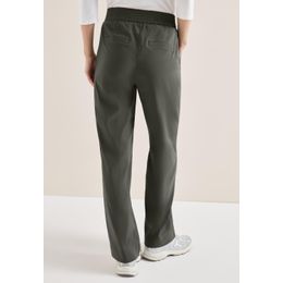 Cecil Damen Stoffhose, gr&uuml;n, Gr. XXL, unifarben, Web, 66% Baumwolle, 30% Polyester, 4% Elasthan, Hosen, mit Wide Legs