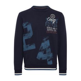 FQ1924 Herren Longpullover "Sweatshirtpullover FQMangus", blau, Gr. L, Obermaterial: 60% Baumwolle CO. 40% Polyester PES., Sweatshirts