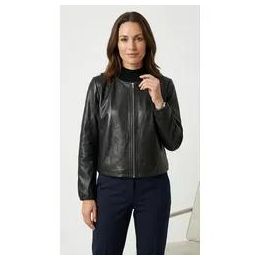 Lederjacke Mauritius "MWYanna", Damen, Gr. M (38), schwarz, Obermaterial: 100% Schafsleder. Futter: 100% Baumwolle. &Auml;rmelfutter: 100% Polyester, unifarben, h&uuml;ftlang, Rundhals, Jacken, aus leichtem Material, kragenlos