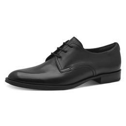 Tamaris Damen Schn&uuml;rschuh, Gr. 39, schwarz, Leder, Schuhe, Blockabsatz, Halbschuh, Businessschuh mit Ziern&auml;hten