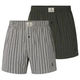Boxershorts Jan Vanderstorm "2er Pack Boxershorts THURE", Herren, Gr. XXL, gr&uuml;n (oliv dunkelblau), Obermaterial: 58% Baumwolle CO. 37% Polyester COOLMAX PES(Coolmax). 5% Elasthan EL., Unterhosen
