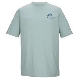 T-Shirt Killtec "KOS 51 MN TSHRT", Damen, Gr. 4XL, ocean, Obermaterial: 65% Polyester, 30% Baumwolle, 5% Elasthan, Rundhals, Shirts T-Shirt, Melange-Optik, grafischer Berg-Print, Comfort-Stretch Material
