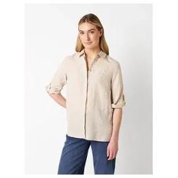 Klassische Bluse Toni "Clay 3/4-Arm", Damen, Gr. 44, beige, Web, Obermaterial: 100% Leinen, unifarben, regular fit Po-bedeckend, mit Riegel, Blusen Bluse, aus sommerlicher Leinenqualit&auml;t