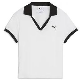 Poloshirt Puma "Wardrobe Essentials Polo Damen", Damen, Gr. S, wei&szlig;, Obermaterial: 59% Baumwolle, 41% Polyester. Rippe: 100% Baumwolle, clean, slim fit, Shirts