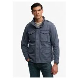 Parka Superdry "COTTON M65 JACKET", Herren, Gr. M, washed blau, Web, Obermaterial: 100% Baumwolle, unifarben, regular fit normal, Jacken Parka
