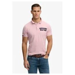 Poloshirt Superdry "VINTAGE ATHLETIC POLO", Damen, Gr. XL, montauk pink, Single Jersey, Obermaterial: 100% Baumwolle, bedruckt, relaxed fit normal, Rundhals, Shirts