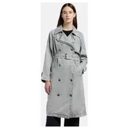 Trenchcoat Khujo "Enza", Damen, Gr. L (40), grau, Denim/Jeans, Obermaterial: 100% Baumwolle, gerade knieumspielend, mit Kn&ouml;pfen,verstellbar abgesteppte Kante mit Kn&ouml;pfen,verstellbar, M&auml;ntel, Damen &Uuml;bergangsmantel in Jeans-Optik