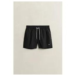 Badeshorts Gant, Herren, Gr. XXL, N-Gr, schwarz, Web, Obermaterial: 100% Polyamid, Badehosen Badeshorts, Regular fit mit elastischem Bund