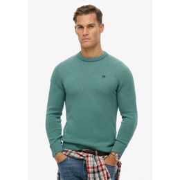 Superdry Herren Strickpullover "PREPPY COTTON JUMPER"teal, Gr. XXXL, unifarben, Strick, Obermaterial: 100% Baumwolle, Pullover, Baumwolle, regular fit