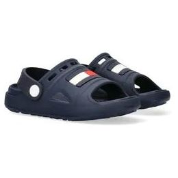 Badesandale Tommy Hilfiger, M&auml;dchen, Gr. 26, blau, Gummi, Synthetik, Schuhe, Badeschuh, Clog mit schwenkarem Riemchen