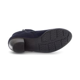 Gabor Damen Stiefelette, Gr. 38,5nachtblau, Ziegenveloursleder, unifarben, Schuhe, Blockabsatz, Ankleboots, mit Ziern&auml;hten