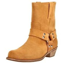 Bikerboots Jeffrey Campbell "Jeffrey Campbell Stiefelette Veloursleder", Damen, Gr. 39, orange, Veloursleder, Schuhe Bikerboots