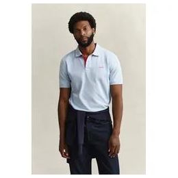 Poloshirt Gant "REG CONTRAST PIQUE SS POLO", Herren, Gr. XXL, fresh blau, Obermaterial: 96% Baumwolle, 4% Elasthan, regular fit h&uuml;ftlang, hoch geschlossener Ausschnitt, Rippb&uuml;ndchen, Shirts, mit kontrastfarbenen Eins&auml;tzen