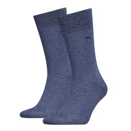 Puma Herren Socken "Puma MEN CLASSIC SOCK 2P", Gr. 47, blau, Baumwollmischung, Socken, mit modischem Branding