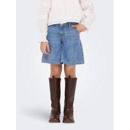 KIDS Only M&auml;dchen Jeansshorts "KOGCOMET WIDE LONG SHORTS DNM DIA NOOS", blau, Gr. 134, unifarben, Denim/Jeans, Obermaterial: 100% Baumwolle, Jeans
