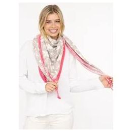 Dreieckstuch Zwillingsherz "Classy-ZH", Damen, rosa (grau pink), Strick, Obermaterial: 50% Baumwolle, 50% Polyacryl, gemustert, mehrfarbig, Modet&uuml;cher, Feinstrick, klassisches Muster, positiv Botschaft, w&auml;rmend