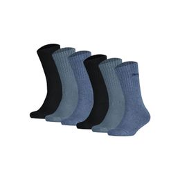 Puma M&auml;dchen Kurzsocken "Socken 6er Pack", Gr. 35, blau, Obermaterial: 73% Baumwolle CO. 26% Polyamid PA. 1% Elasthan EL., Socken