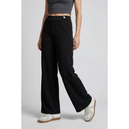 Only Damen Stoffhose "ONLEVALY-LIKA LIFE HW WIDE PANT TLR", schwarz, Gr. 38, unifarben, Milano Rib, Obermaterial: 55% Polyamid, 38% Viskose, 7%
