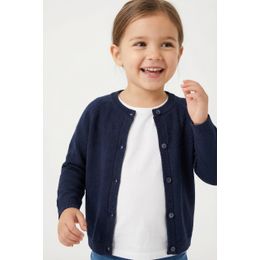 happy girls M&auml;dchen Strickjacke, blau, Gr. 104, unifarben, Strick, Obermaterial: 100% Baumwolle, Strickjacken, mit hochwertigem Strickmuster im
