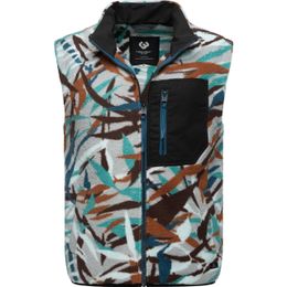 Ragwear Herren Fleeceweste "Collsy Vest", blau, Gr. S, Fleece, 100% Polyester, Westen, Gemusterte Herren Fleecejacke mit hohem Kragen