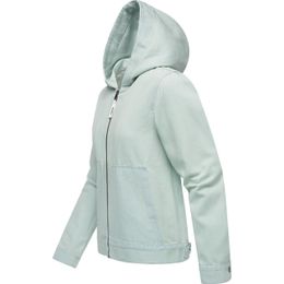 Ragwear Damen Jeansjacke "Lerris Denim", blau, Gr. S, Material: 52% Baumwolle, 48% Polyester, Jacken, Leichte &Uuml;bergangsjacke in Denim-Optik mit Kapuze