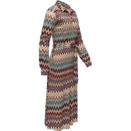 Ragwear Damen Blusenkleid "Plantee Print"sand, Gr. XXL, Jersey, Material: 95% Viskose, 5% Elasthan, Kleider, Modisches Damenkleid mit Tailleng&uuml;rtel