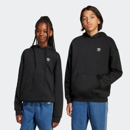 M&auml;dchen Kapuzensweatshirt "KIDS FLEECE-HOODIE, LOCKER GESCHNITTEN", schwarz-wei&szlig;, Gr. 128, adidas originals, Obermaterial: 70% Baumwolle, 30%