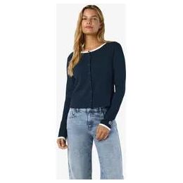 Strickjacke Noisy may "NMJUDY L/S CONTRAST CARDIGAN JRSFWD NOOS", Herren, Gr. XS, navy blazer detail:cloud dancer, Strick, Obermaterial: 95% Baumwolle, 5% Elasthan, unifarben, regular fit normal, Rundhals, Strickjacken Strickjacke