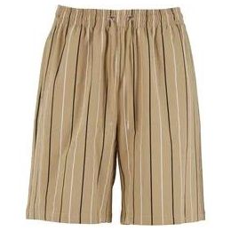 Sweatshorts Urban Classics "Urban Classics Printed Pinstripe Shorts", Herren, Gr. 4XL, US-Gr&ouml;&szlig;en, unionbeige, wei&szlig;, schwarz, 100% Baumwolle, gestreift, loose fit, Hosen Sweatshorts