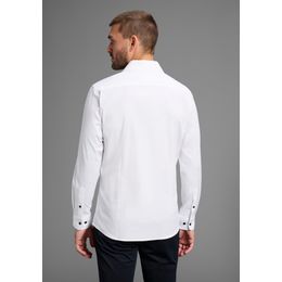 Bruno Banani Herren Langarmhemd "elastische Baumwollqualit&auml;t", wei&szlig;, Gr. L, unifarben, Web, Obermaterial: 97% Baumwolle, 3% Elasthan, Hemden, f&uuml;r